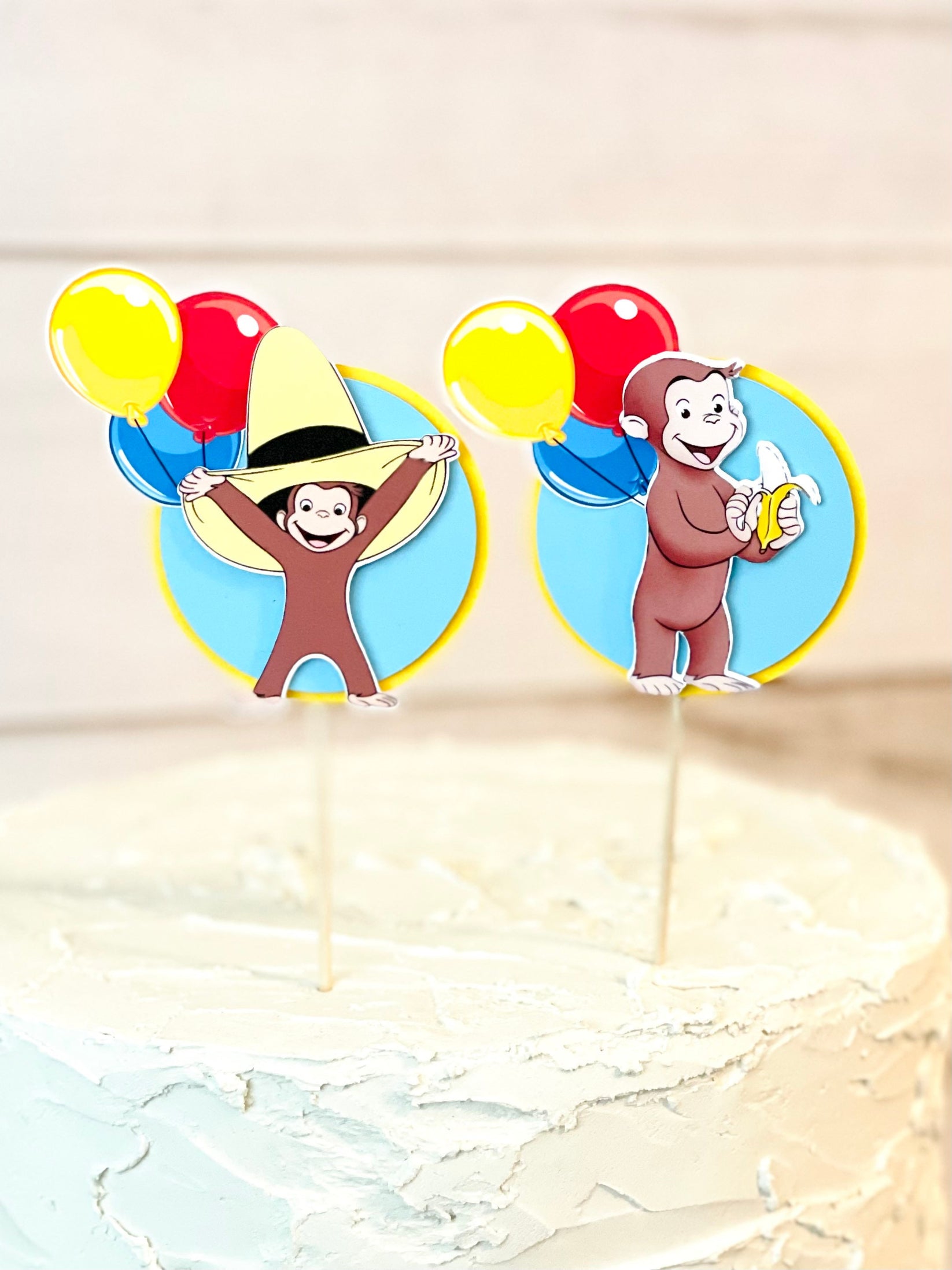 Curious George Cake Topper | Cardstock Party Shop