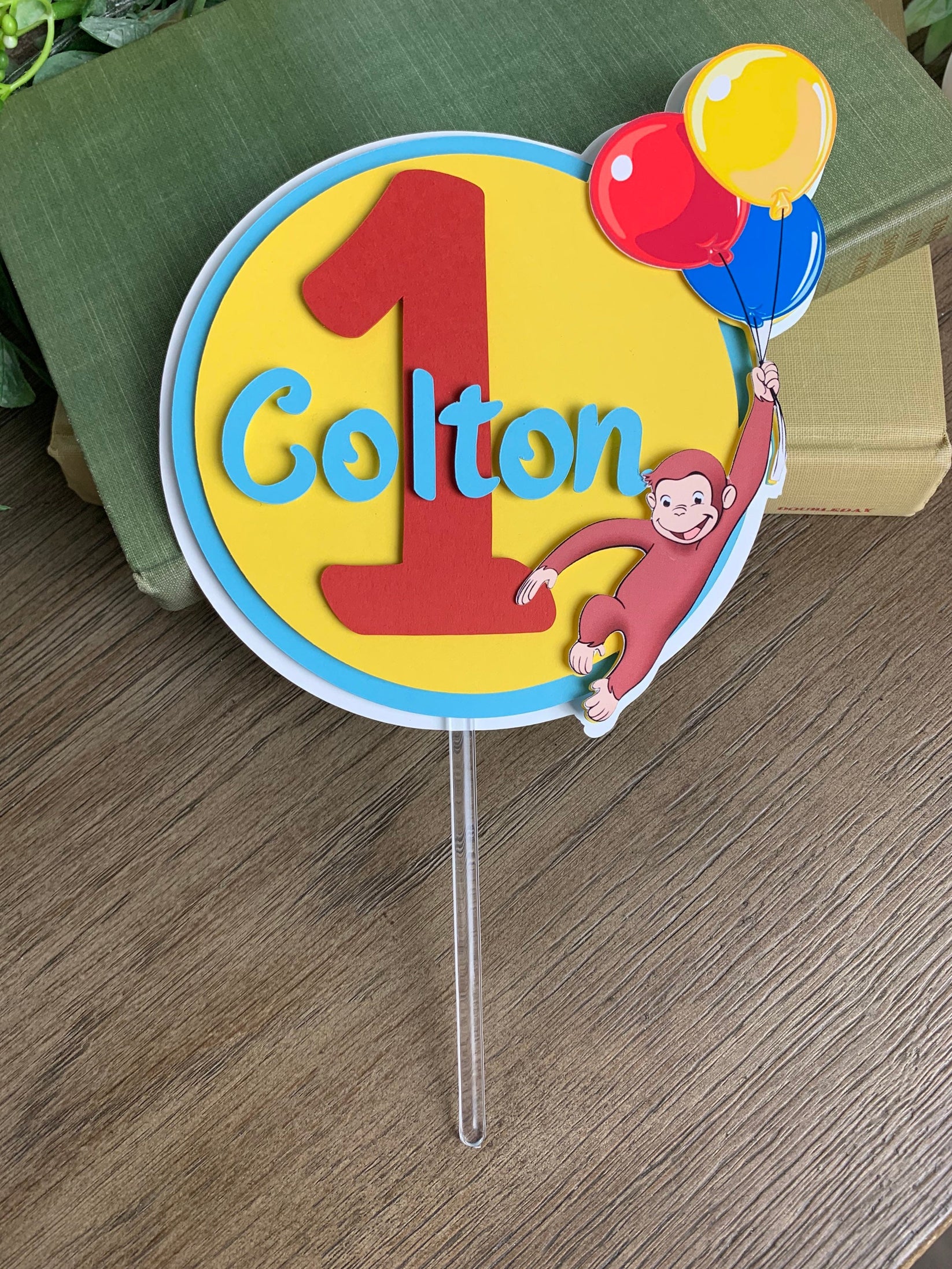 Curious George Cake Topper | Cardstock Party Shop