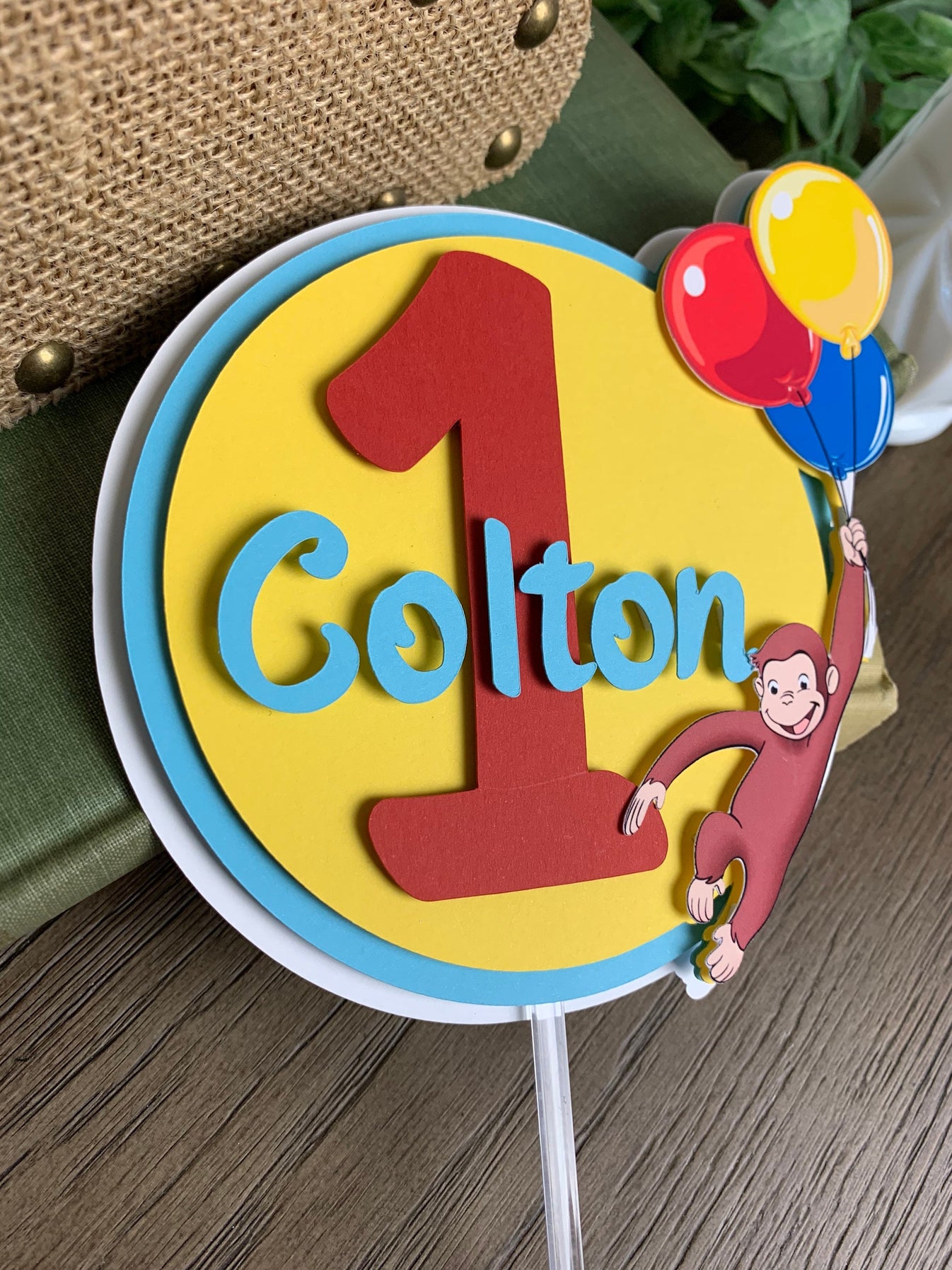 Curious George Cake Topper | Cardstock Party Shop