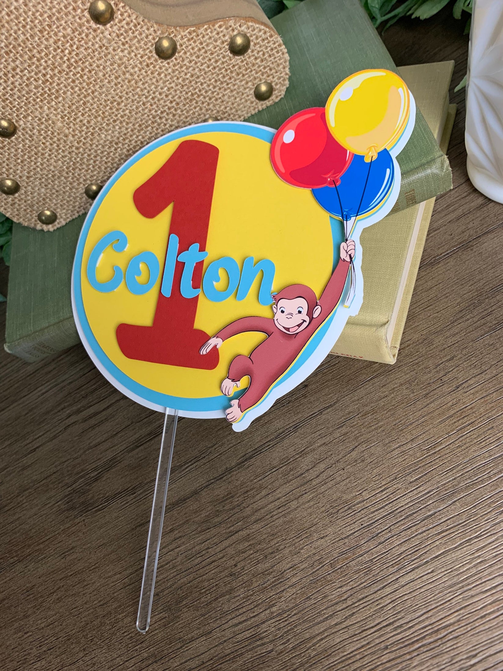 Curious George Cake Topper | Cardstock Party Shop